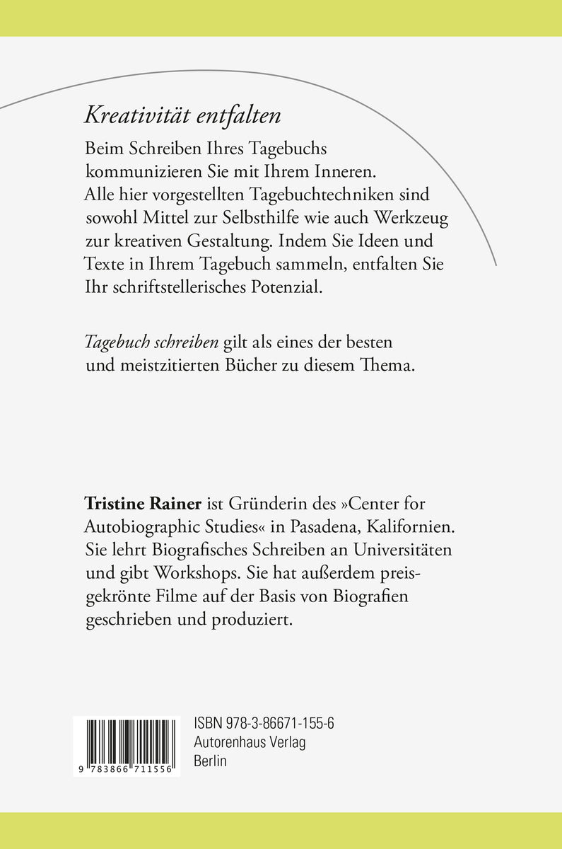 Tristine Rainer: Tagebuch schreiben – autorenhaus.de